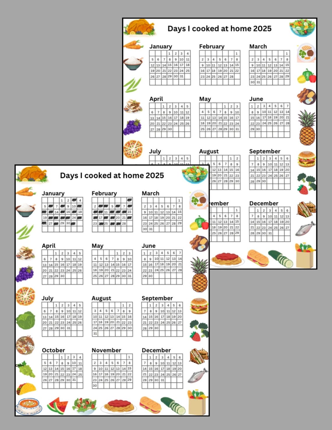 Days I Cooked at Home 2025 Calendar, Healthy Cooking, Improve Health ...