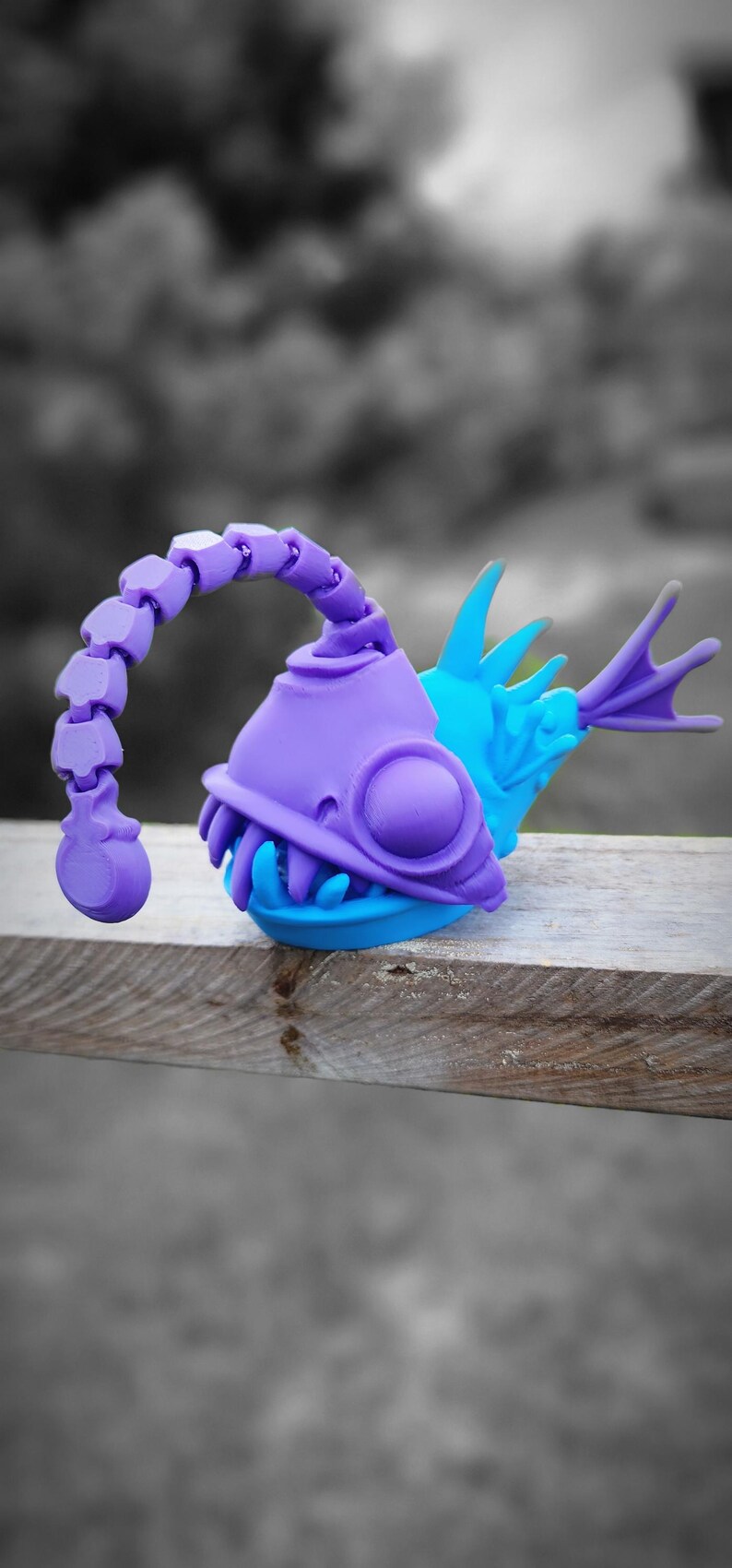 Angler Fish: 3D Printed Movable Jaw Desk Decor - Etsy