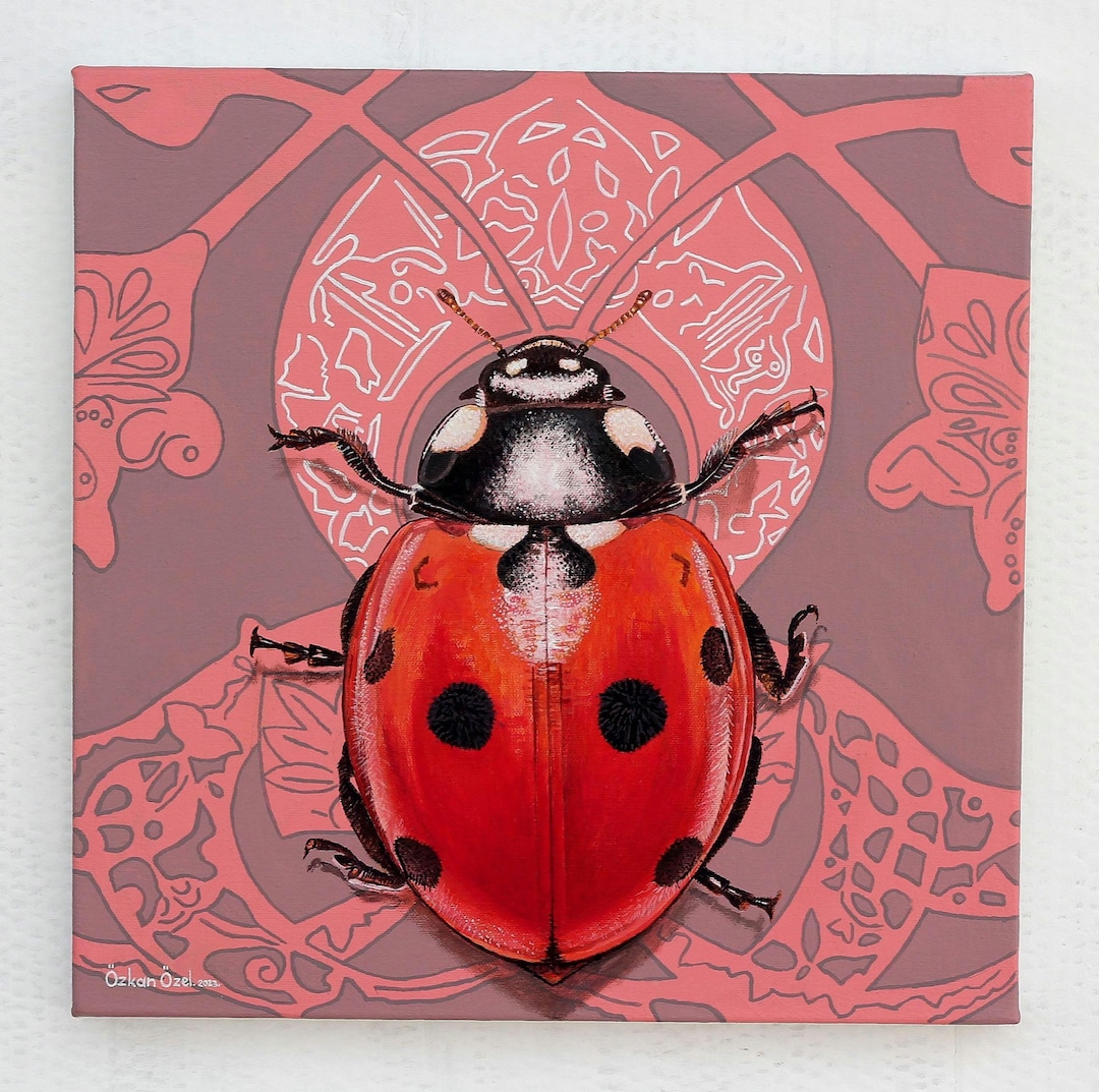 Ladybug Acrylic on Motif 40x40cm - Etsy
