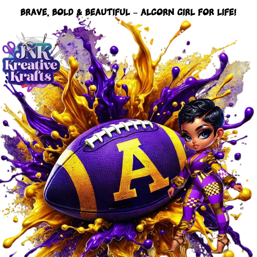 Purple & Gold Football Diva Digital Art - Game Day Sports Print - Etsy