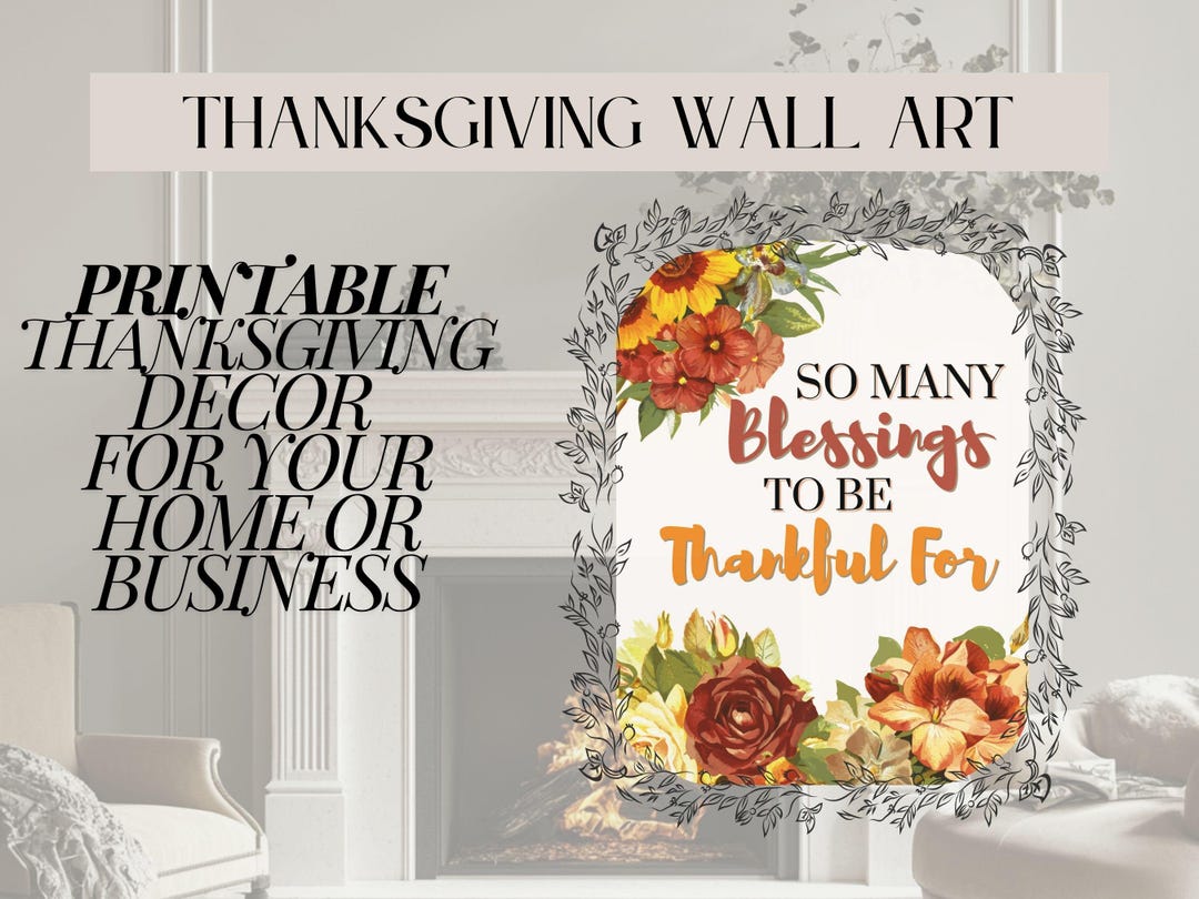 Thanksgiving Wall Art Prints | Festive Autumn Decor (digital Download ...