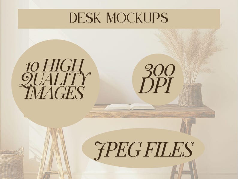 Realistic Desk Mockups for Showcasing Your Products I Boho Photo ...