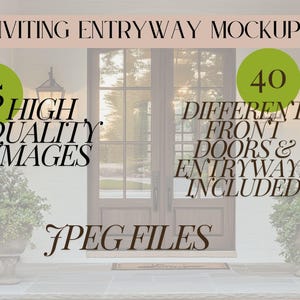 Inviting Entryway and Front Door Mockups Digital Download Front Porch ...