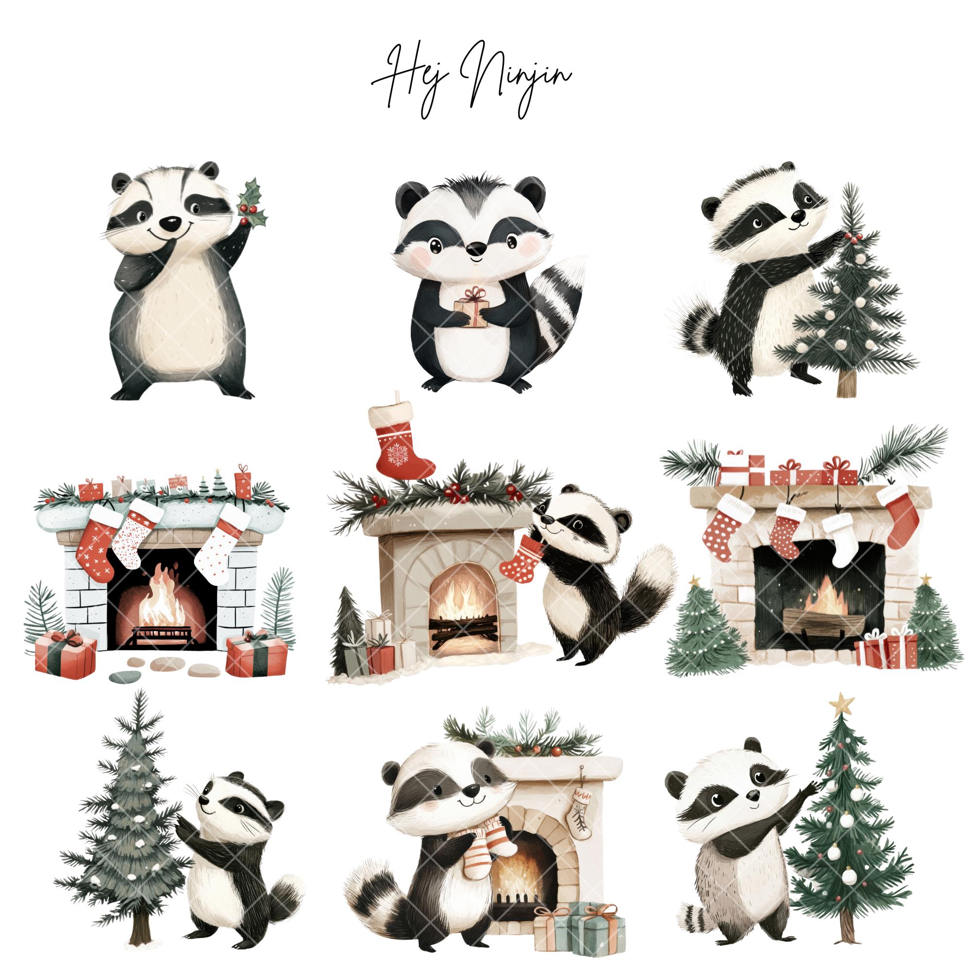 88 Christmas Woodland Animal Clipart, Christmas Clipart, Forest Animals ...