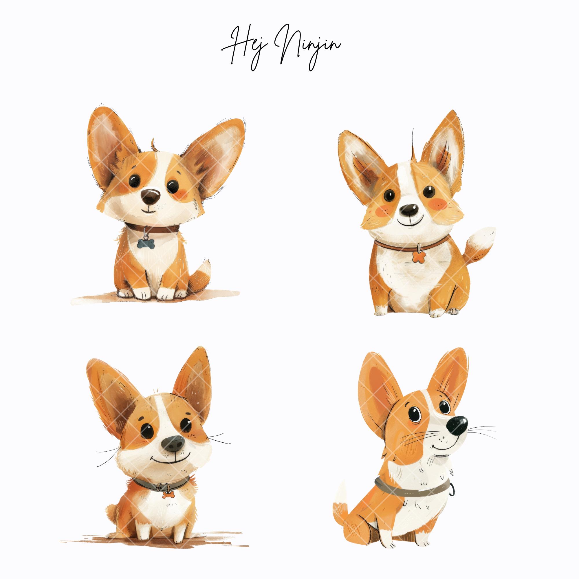 17 Cute Corgi Clipart, Dog Clipart, Cute Dogs for Dog Lovers, Pet ...