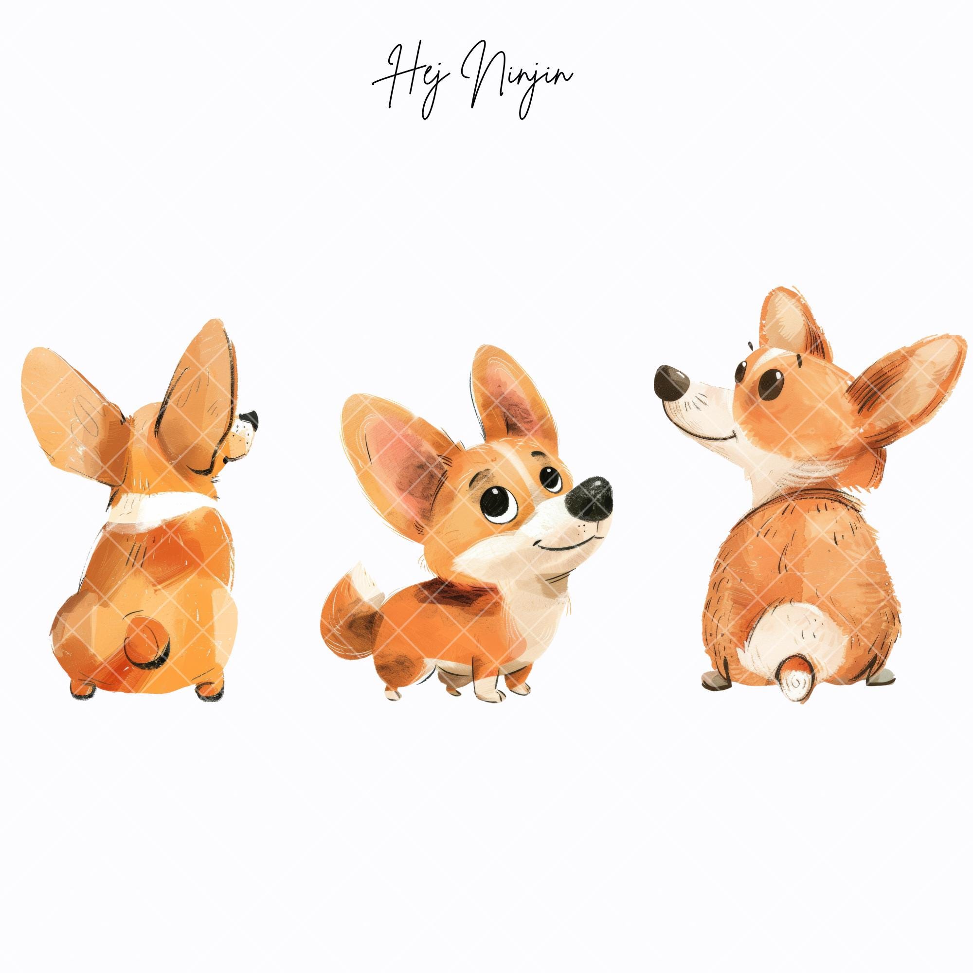 17 Cute Corgi Clipart, Dog Clipart, Cute Dogs for Dog Lovers, Pet ...
