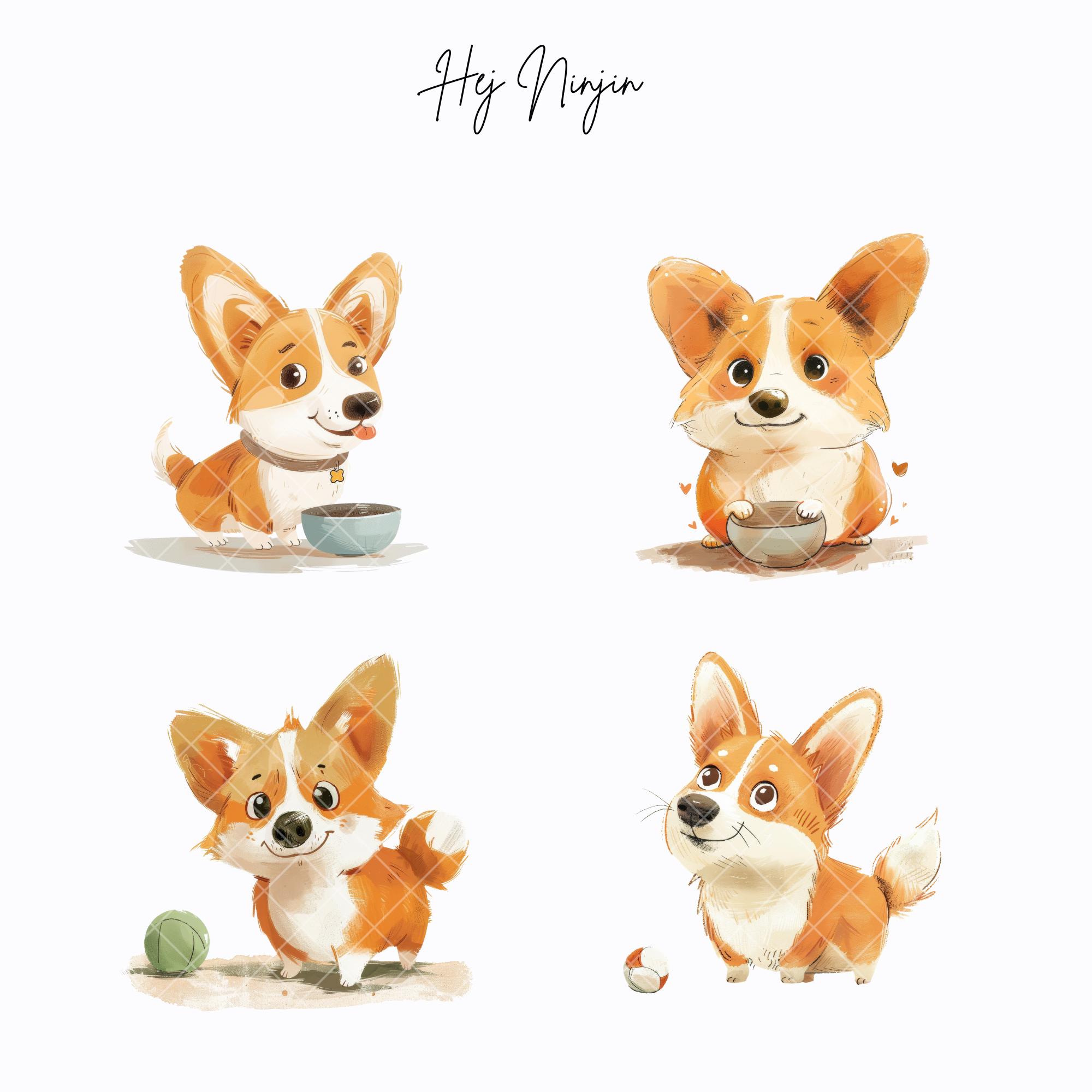 17 Cute Corgi Clipart, Dog Clipart, Cute Dogs for Dog Lovers, Pet ...