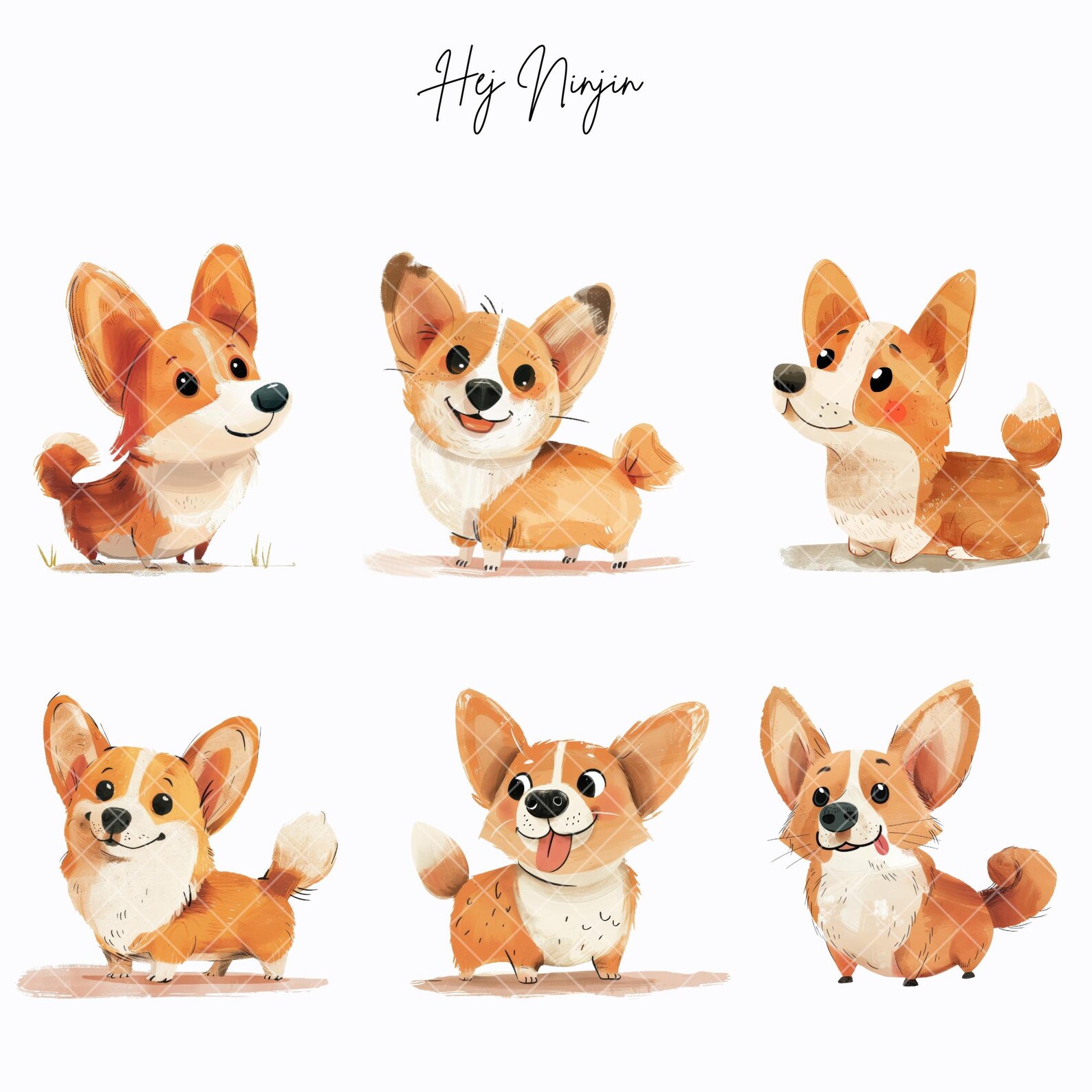 17 Cute Corgi Clipart, Dog Clipart, Cute Dogs for Dog Lovers, Pet ...