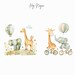 5 Cute Safari Animals Travel Edition, Watercolor Clipart Bundle ...