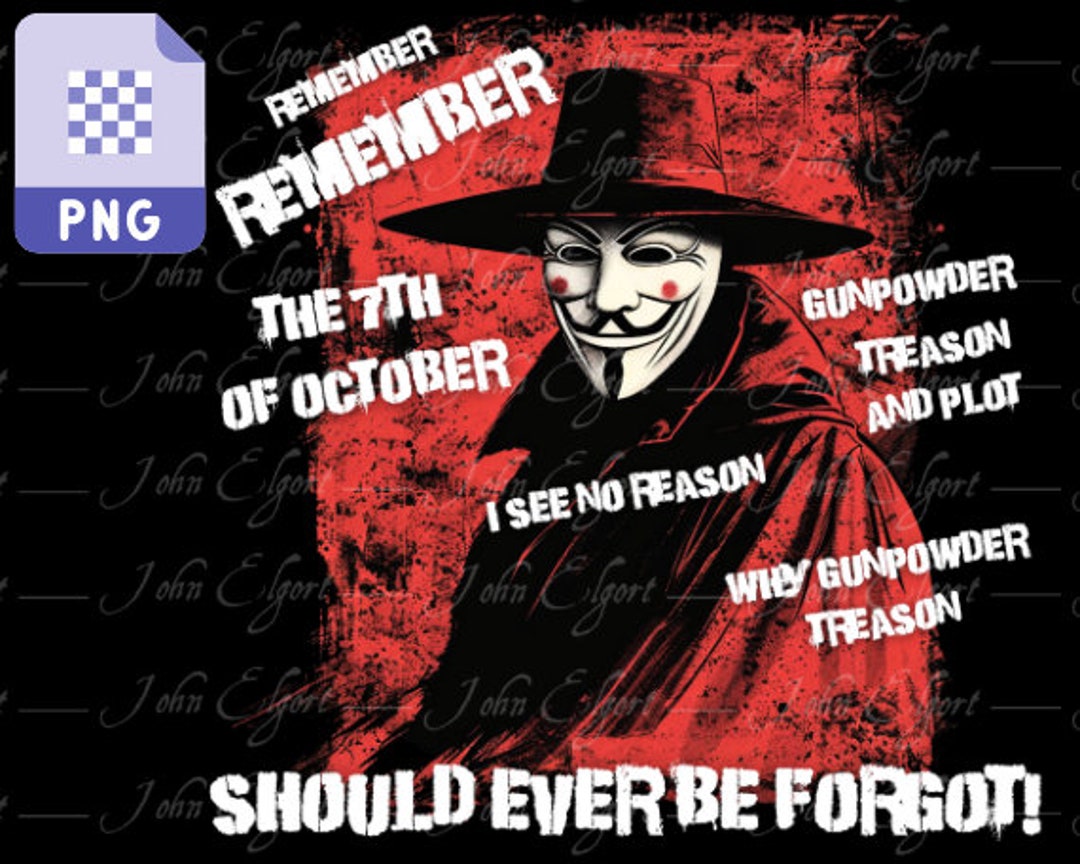 Vendetta Tshirt Design Transparent PNG High Quality V for Vendetta Tee ...