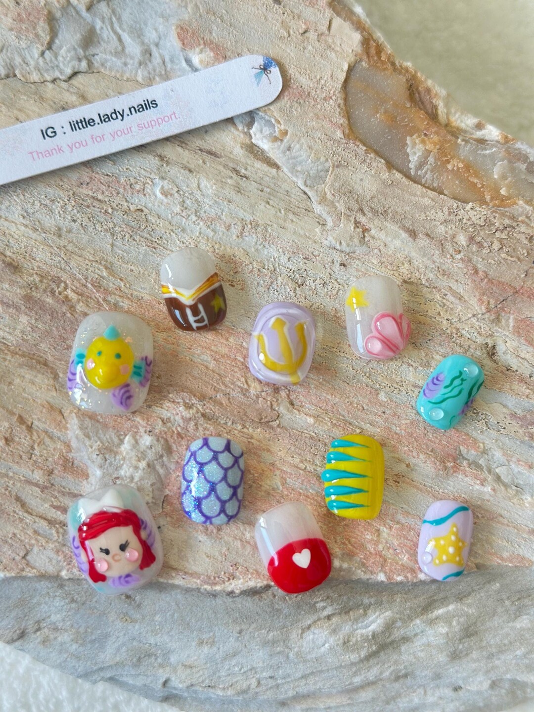 Under the Sea Dreams : Ariel-inspired Press-on Nail Set for a Splash of ...