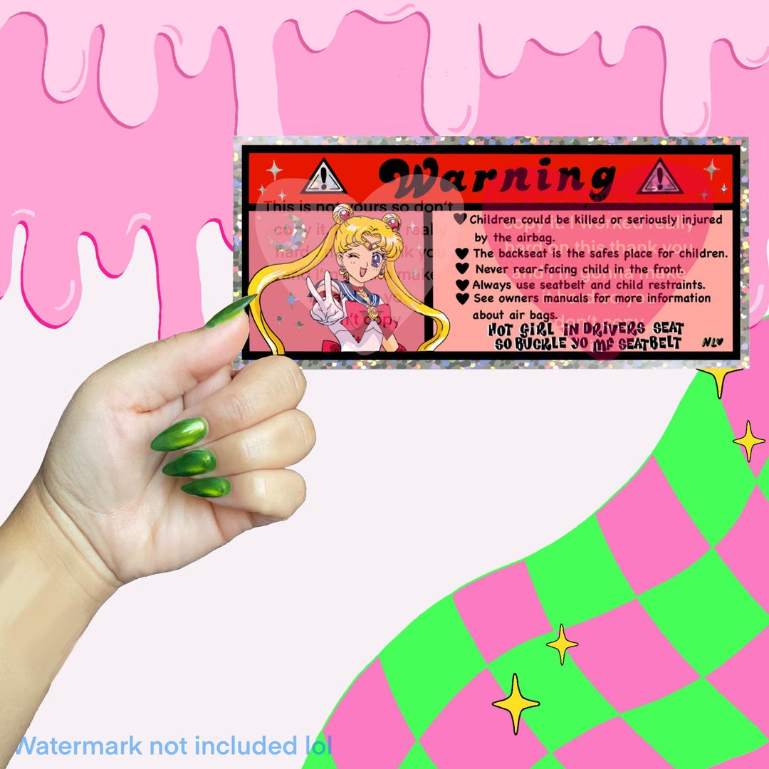 Kawaii Sailor Anime Car Visor Warning/ Car Label Sticker - Etsy