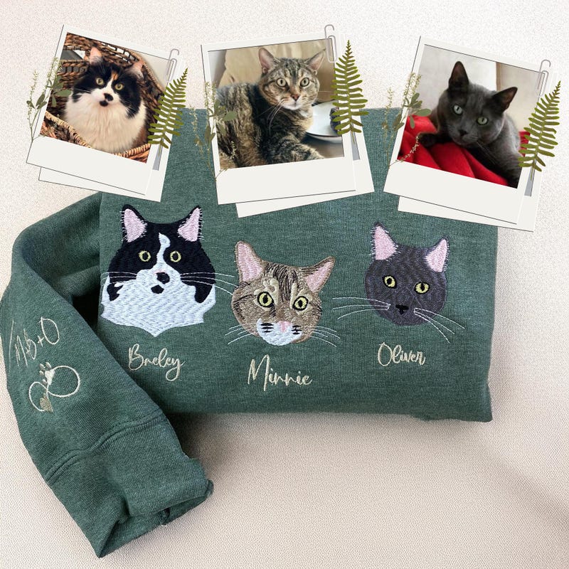 Embroidered Cats - Etsy