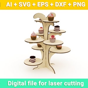 Cake Stand Multiple Levels Vector for CNC Svg Vector File, Vector Cut ...