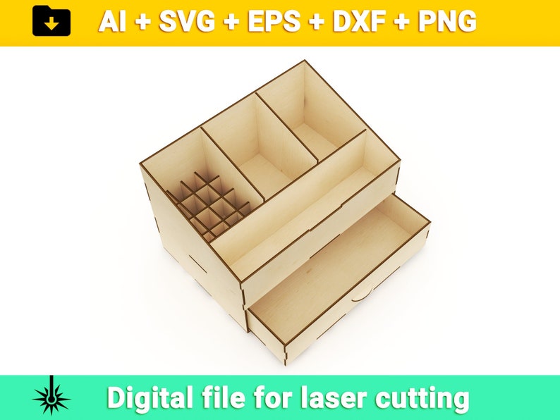 Multistand Organizer With Drawer V2 Vector for CNC Svg Vector File ...
