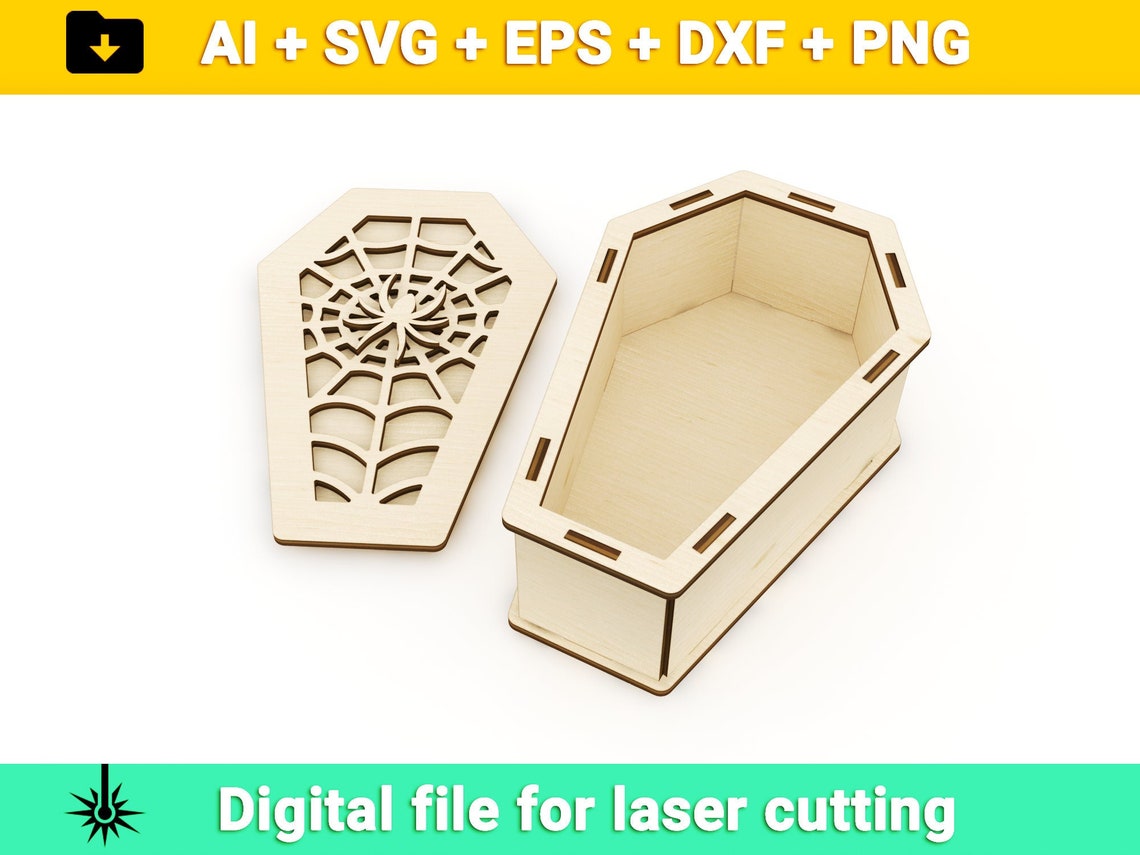 Halloween Coffin Box Vector for CNC Svg Vector File, Vector Cut File ...