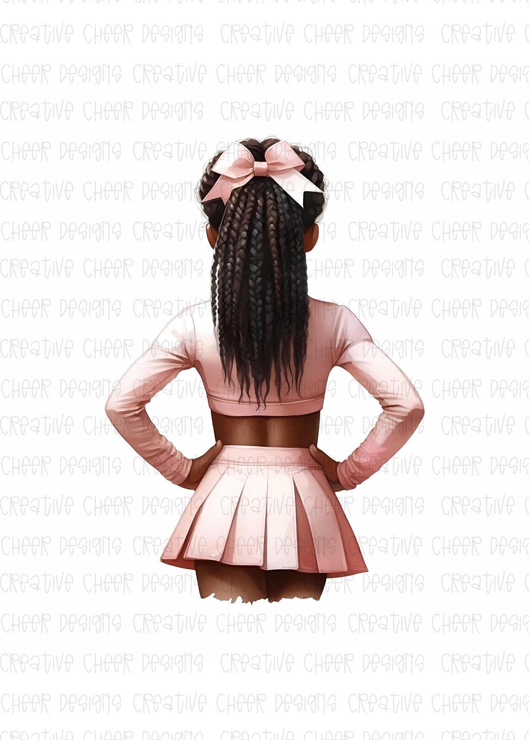 Black Cheerleader Toddler Room Art, Pink Cheerleader Watercolor Wall ...