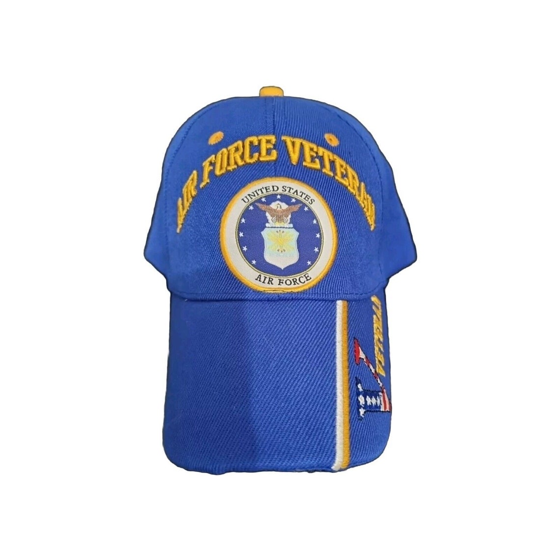 USAF United States Air Force Veteran Blue Baseball Cap Hat Embroidered ...