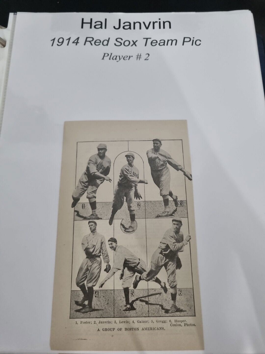 1914 Boston Red Sox Team Photo With Hal Janvrin Vintage Baseball ...