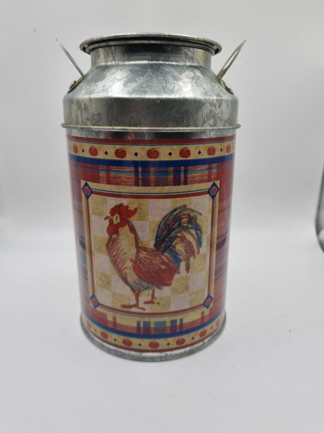 Galvanized Metal Milk Jug Rooster Can With Lid - Etsy