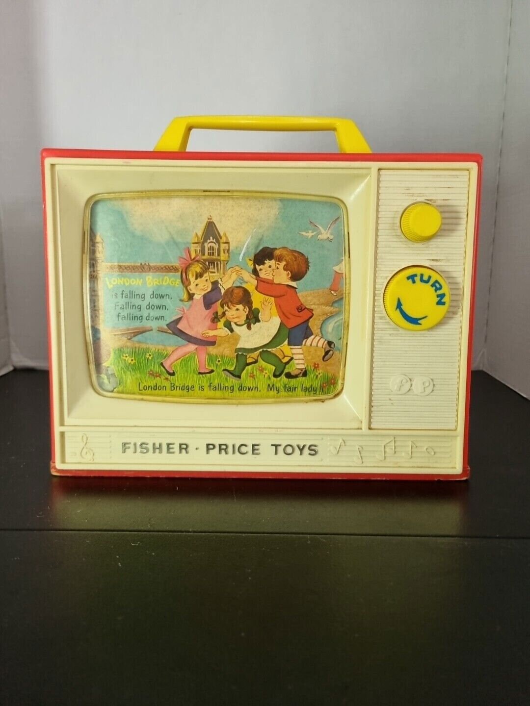 Vintage 1964 Fisher-price Giant Screen Music Box TV Two Tunes Working ...