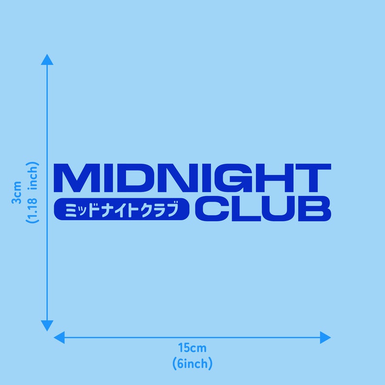 Midnight Club Sticker • Vinyl Decal Transfer Sticker, JDM, Japanese ...