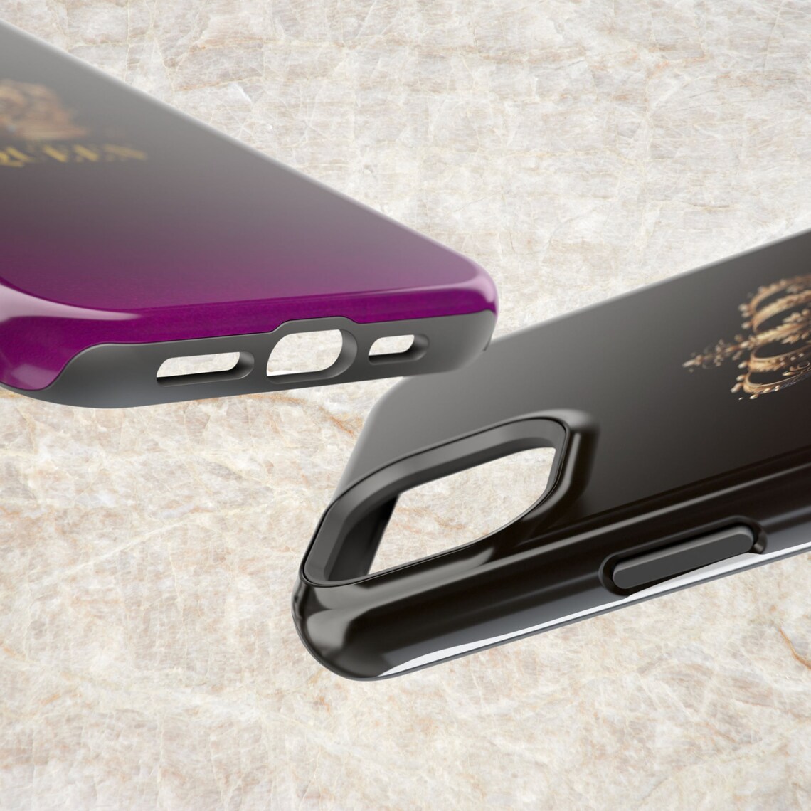 King and Queen Couple Phone Cases for iPhone 15 + 14 +13, Royalty Style ...