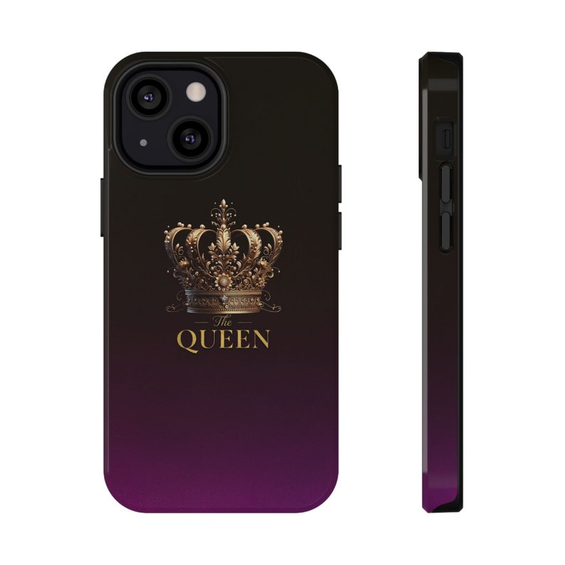 King and Queen Couple Phone Cases for iPhone 15 + 14 +13, Royalty Style ...
