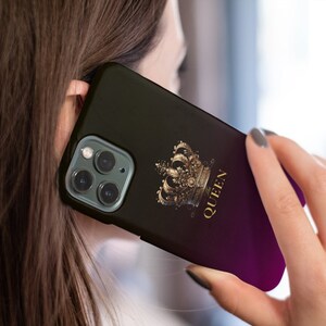 King and Queen Couple Phone Cases for iPhone 15 + 14 +13, Royalty Style ...