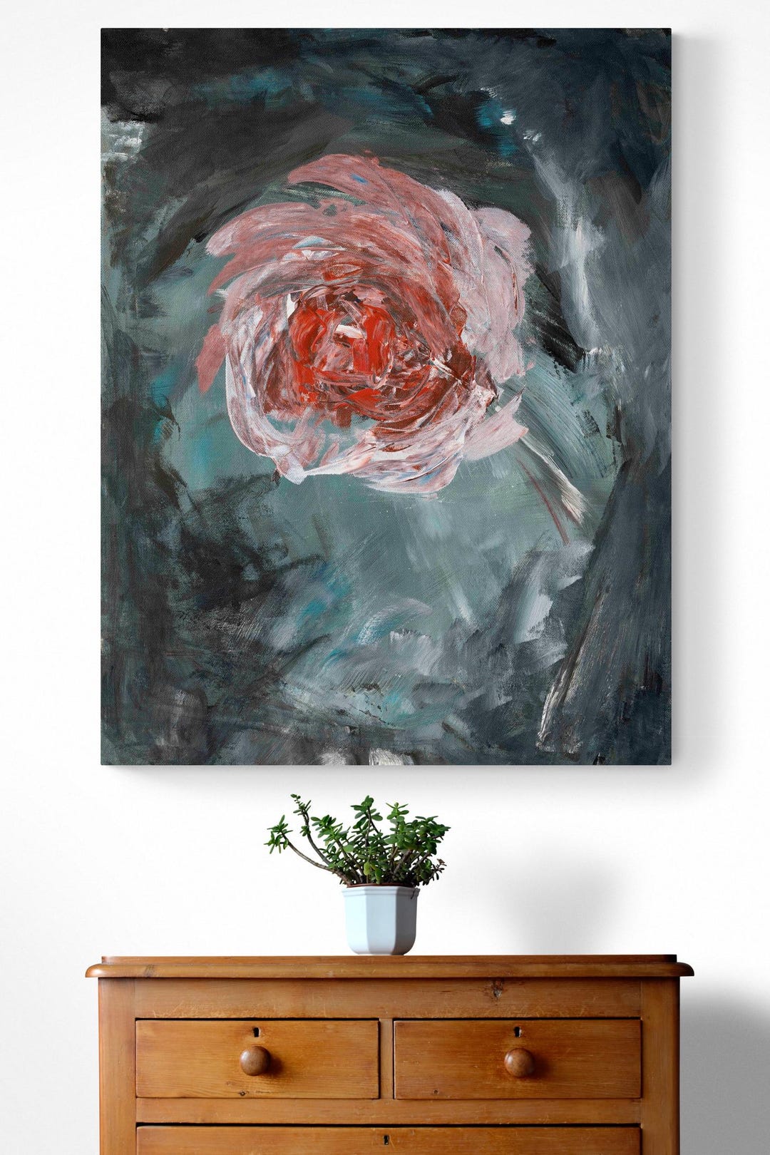 PRINTABLE Abstract Wall Art - Original Floral Painting With Palette ...