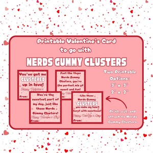 NERDS GUMMY CLUSTERS Valentine's Cards | Printable | Instant Download ...