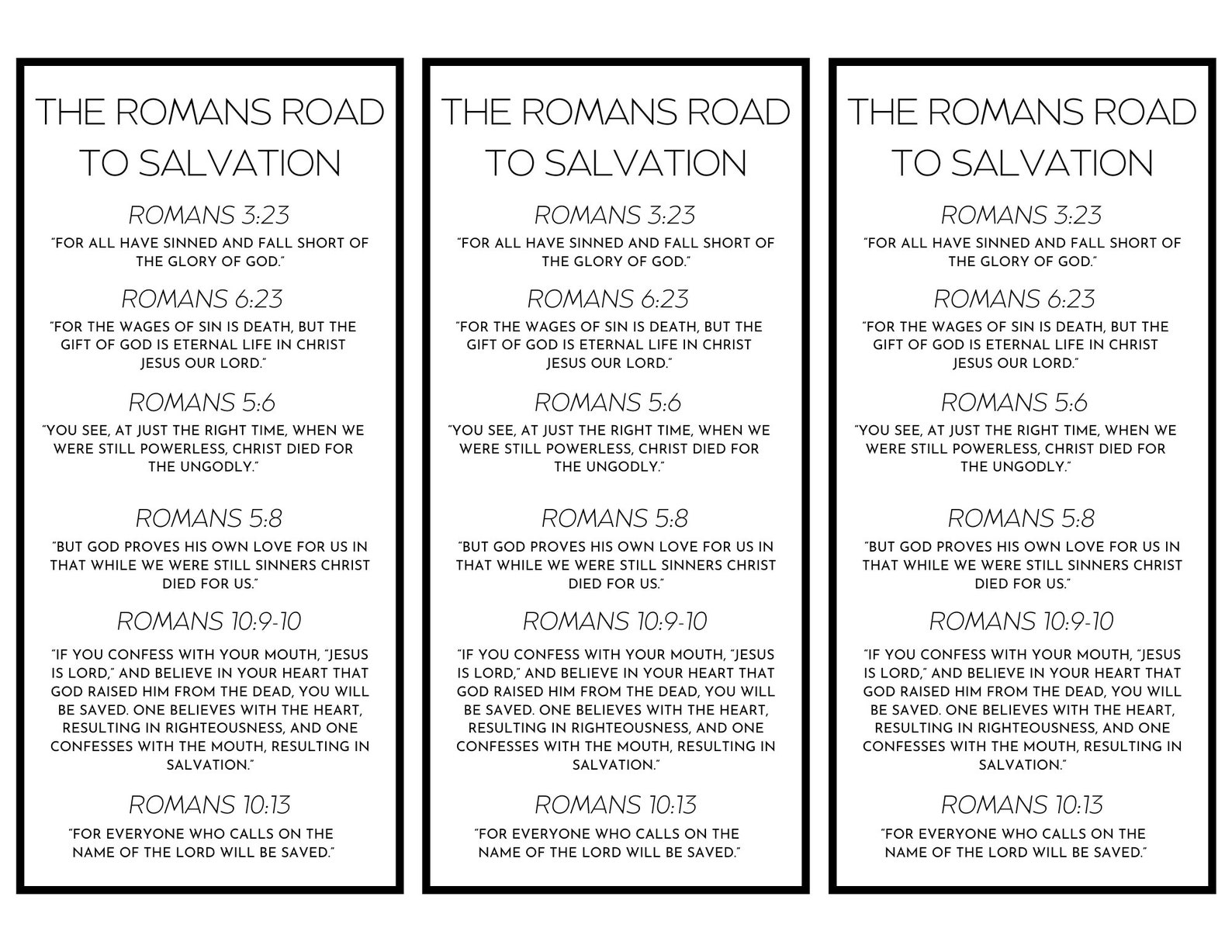 Romans Road to Salvation Bookmark or Tract - Etsy