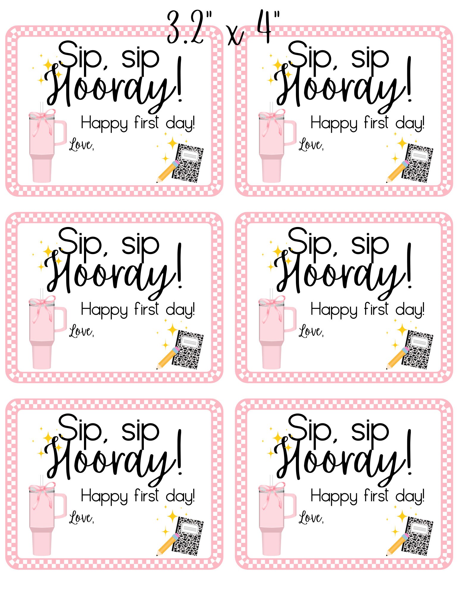 Sip, Sip Hooray Happy First Day Printable | Back to School | Back to ...