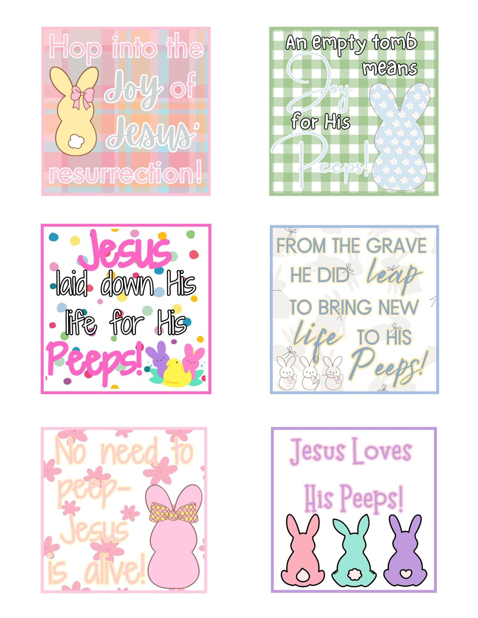 Easter Peep Candy Tags | Instant Printable | Multiple Sizes, Styles ...