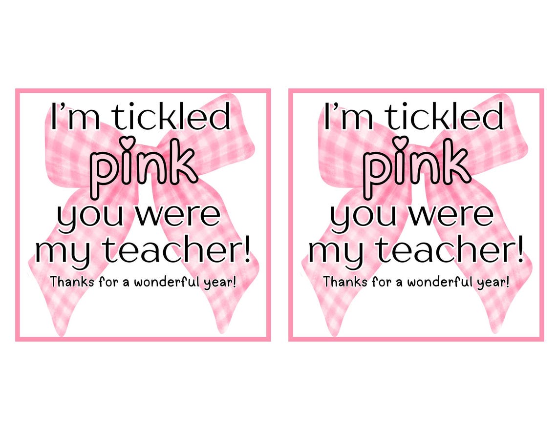 Teacher Appreciation Pink Color Tag | Instant Download | Teacher ...