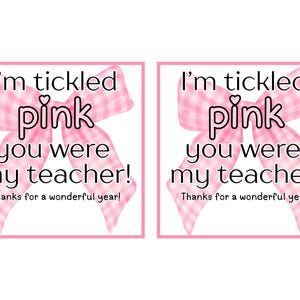 Teacher Appreciation Pink Color Tag | Instant Download | Teacher ...