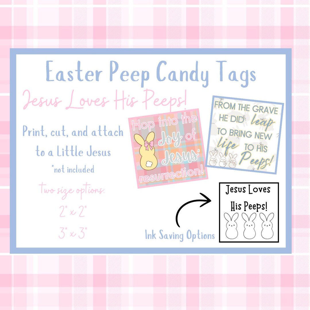 Easter Peep Candy Tags | Instant Printable | Multiple Sizes, Styles ...