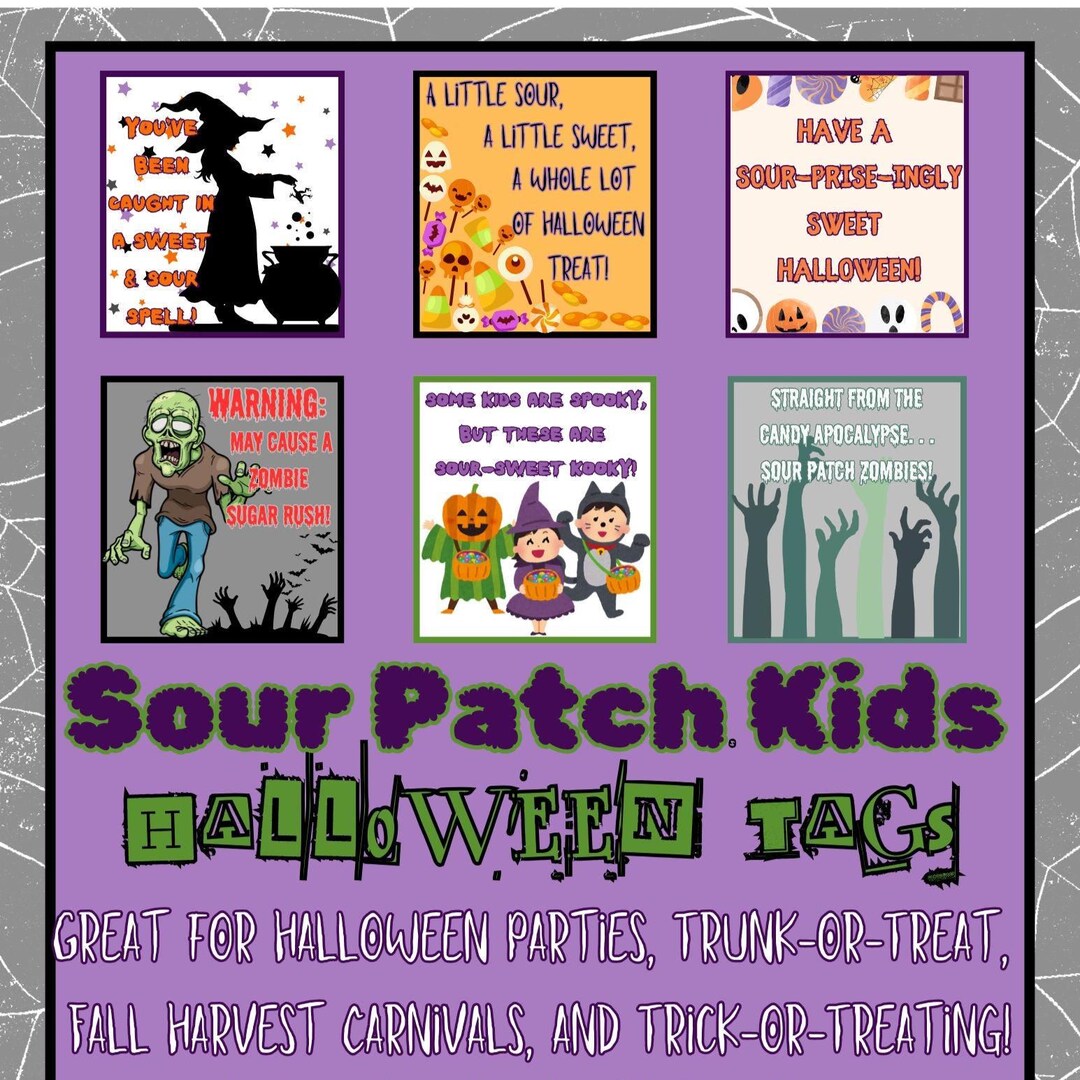 Sour Patch Kids Halloween Tags | Instant Download | Two Sizes ...