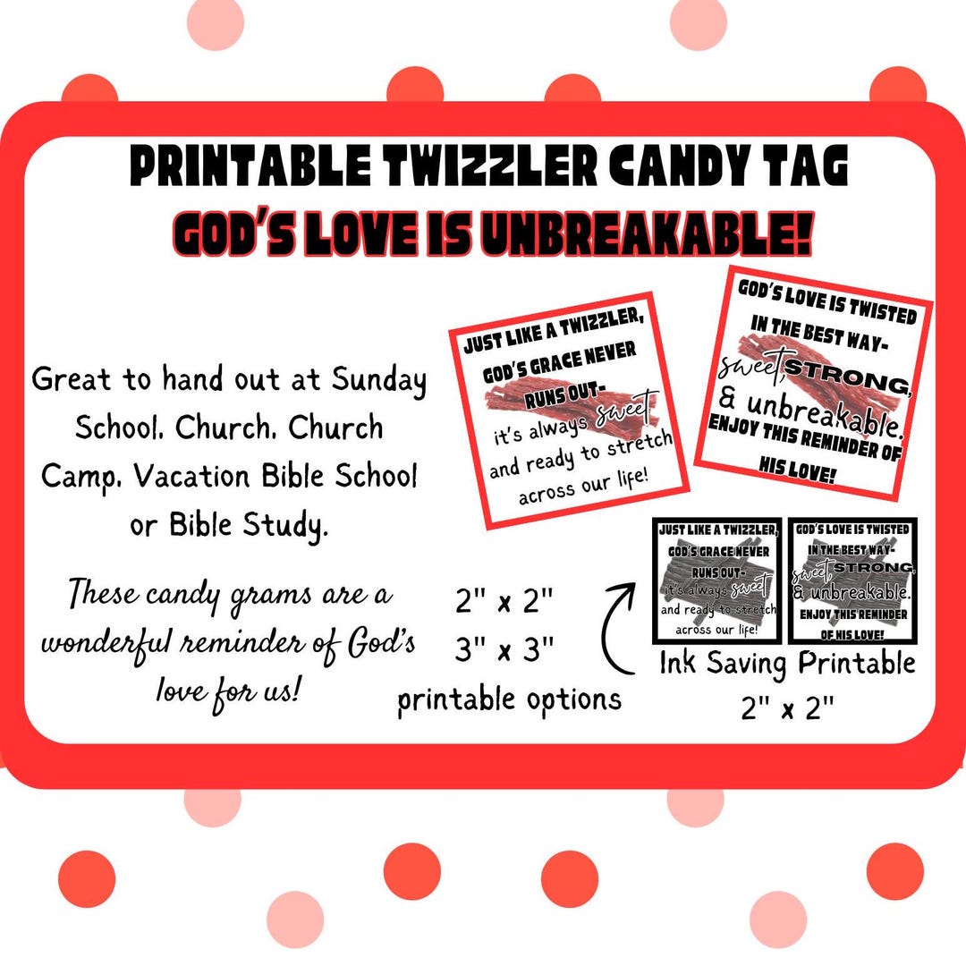 Printable Twizzler Candy Gram | God's Love (instant Download) - Etsy