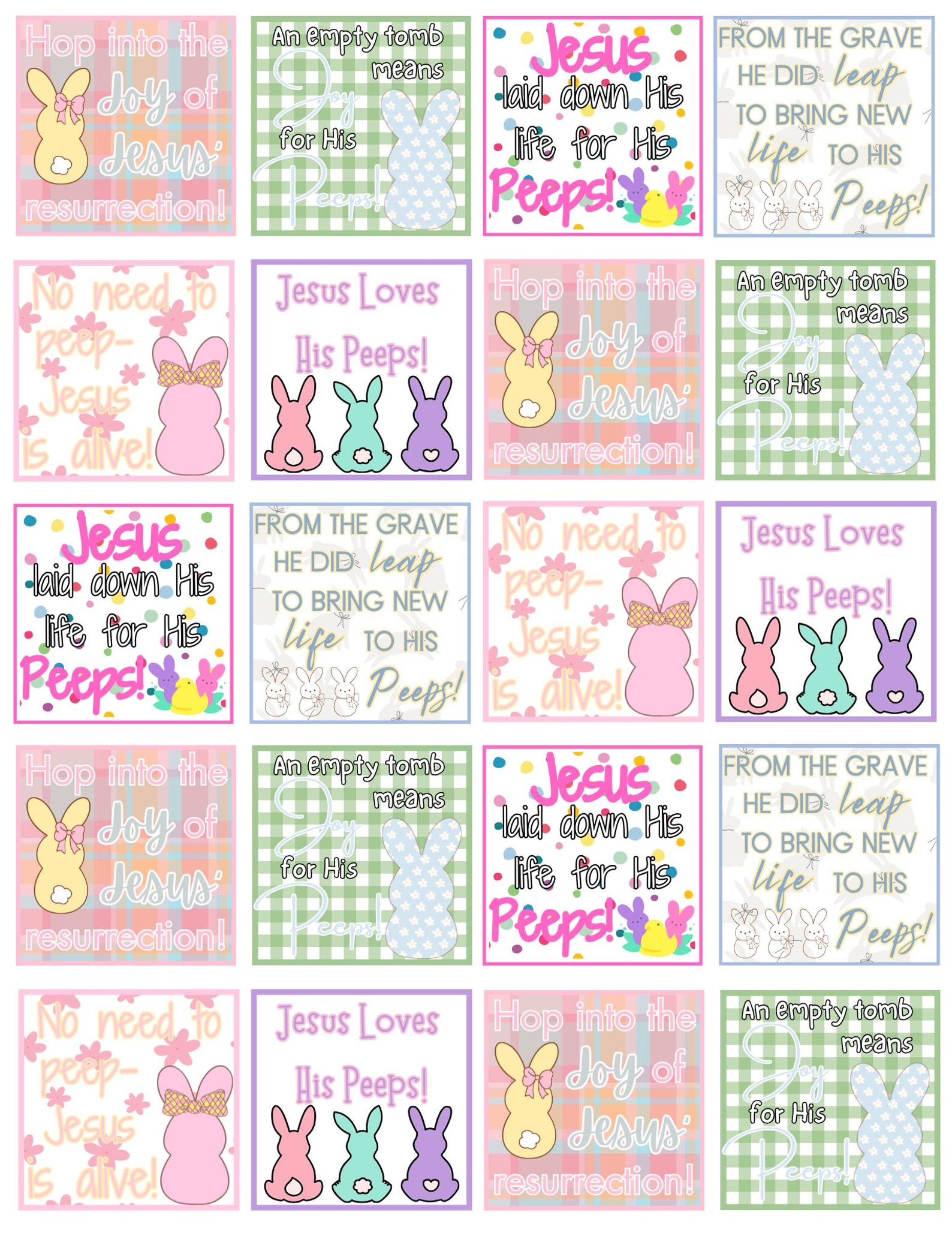 Easter Peep Candy Tags | Instant Printable | Multiple Sizes, Styles ...