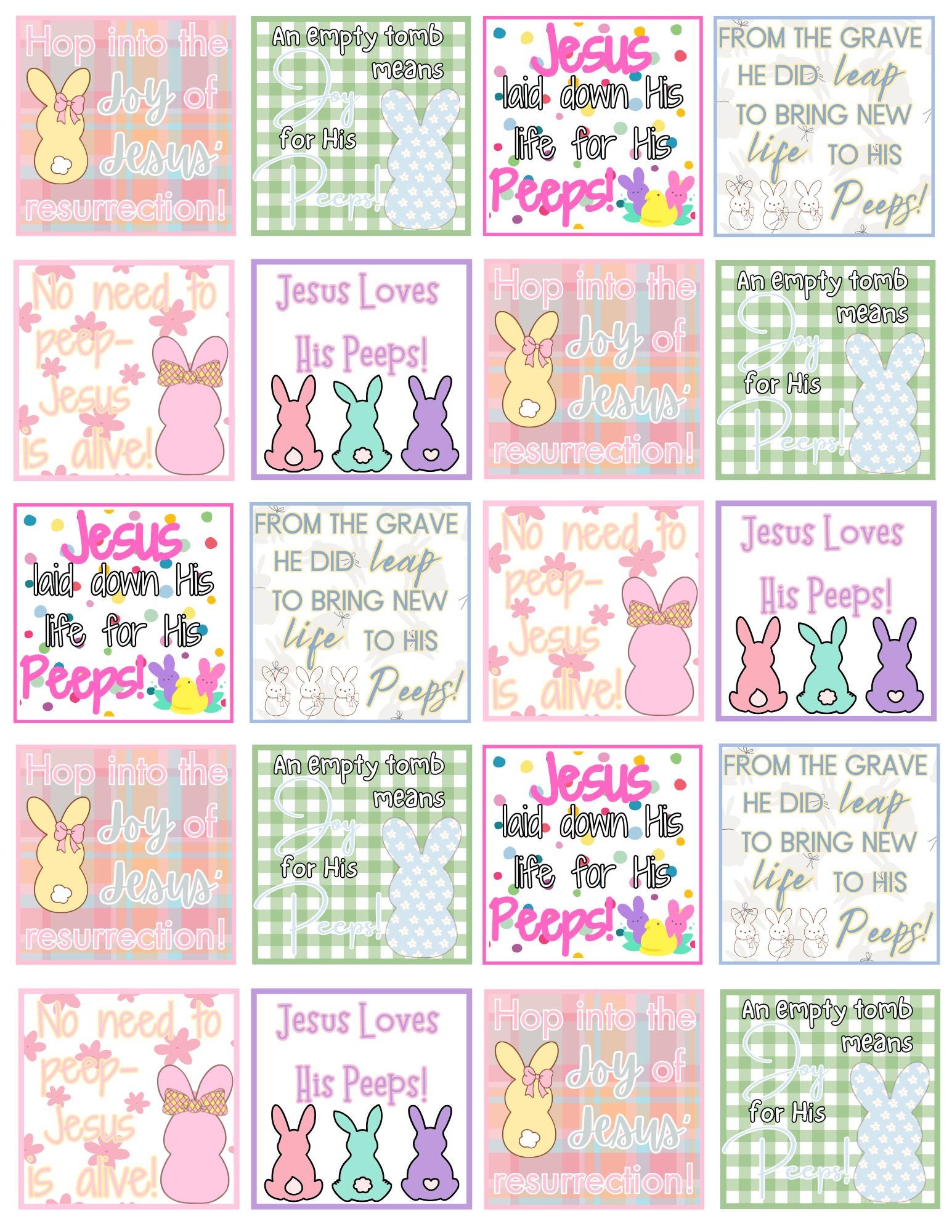 Easter Peep Candy Tags | Instant Printable | Multiple Sizes, Styles ...