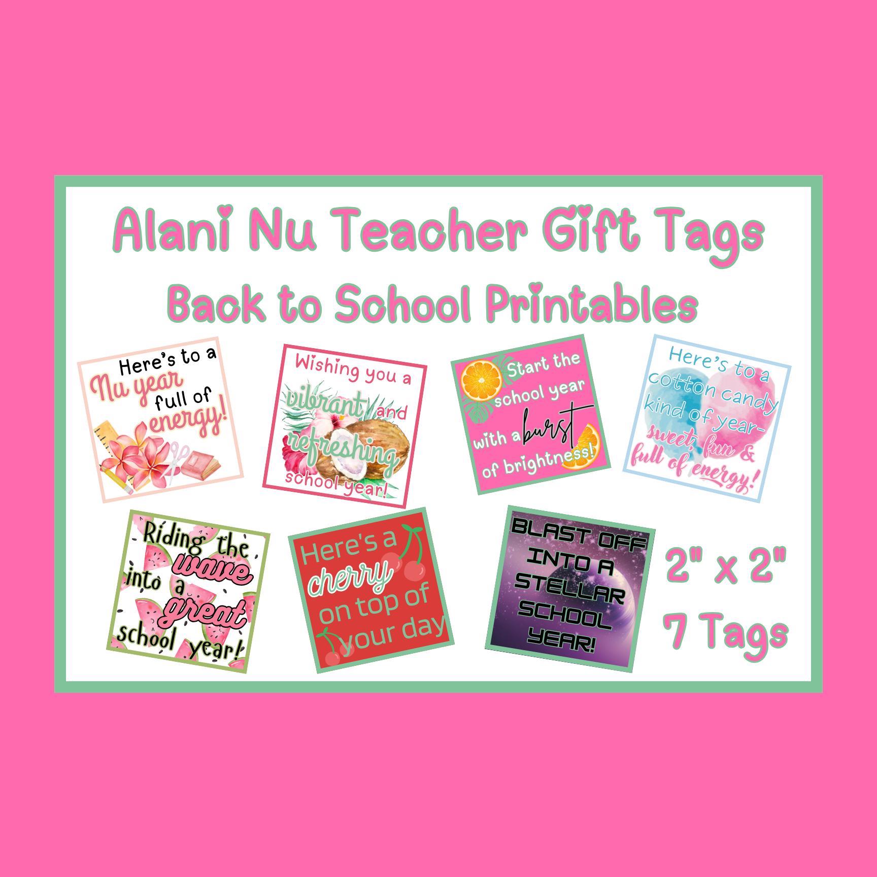 Alani Nu Teacher Gift Tags | Back to School Printables | Instant ...