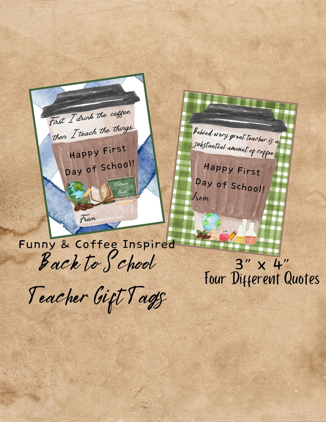 Back to School Teacher Gift Tags | Coffee Inspired | Funny Quotes ...