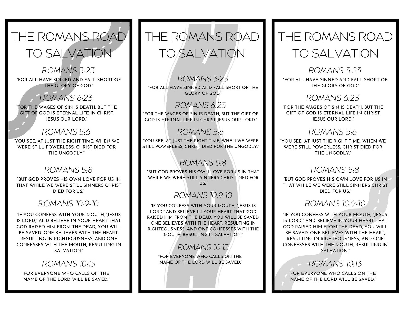Romans Road to Salvation Bookmark or Tract - Etsy