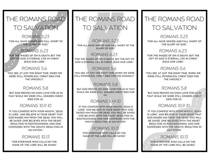 Romans Road to Salvation Bookmark or Tract - Etsy