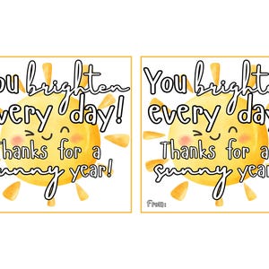 Yellow Color Themed Gift Tag | Instant Download | Teacher Appreciation ...