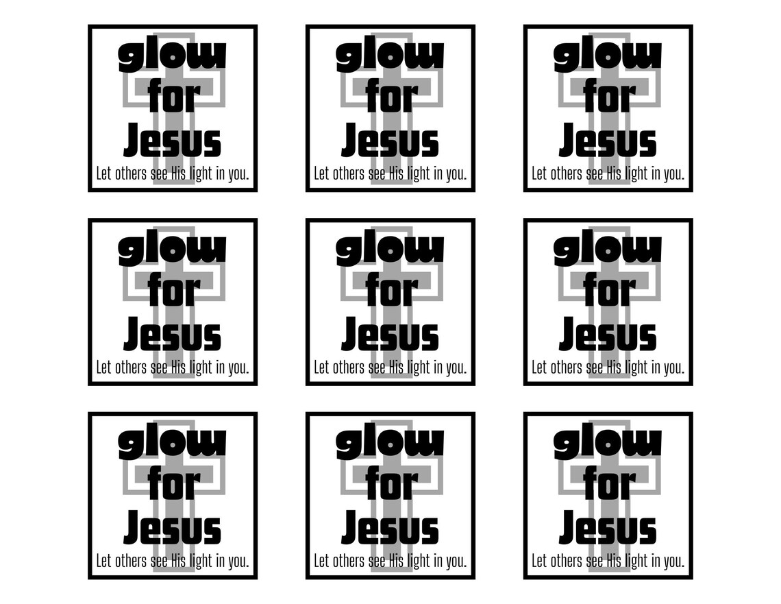 GLOW for JESUS | Glow Stick Printable Tag | Instant Download | Vacation ...