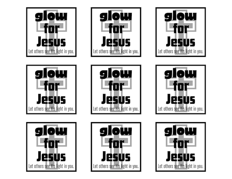 GLOW for JESUS | Glow Stick Printable Tag | Instant Download | Vacation ...