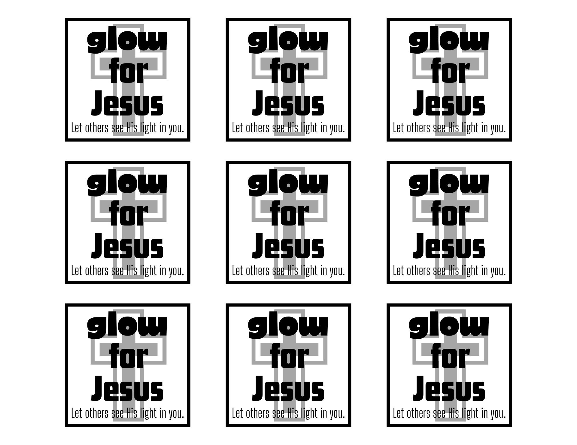 GLOW for JESUS | Glow Stick Printable Tag | Instant Download | Vacation ...