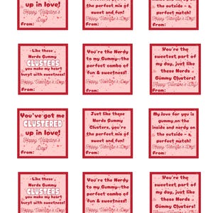 NERDS GUMMY CLUSTERS Valentine's Cards | Printable | Instant Download ...